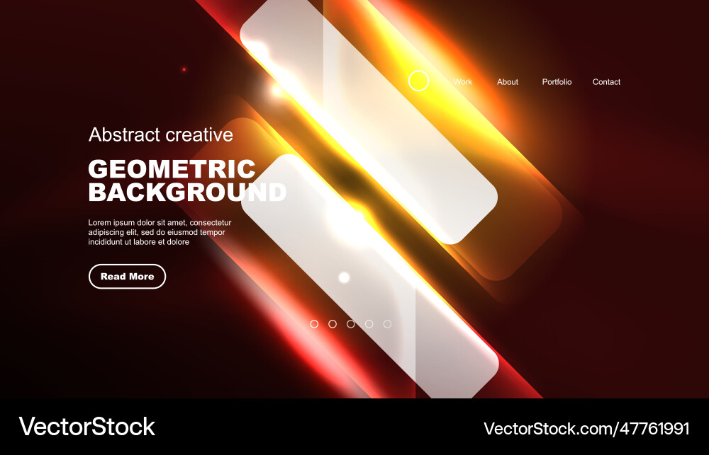Abstract background landing page glass geometric Vector Image