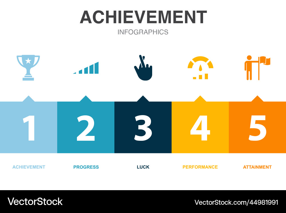 Achievement icons infographic design template Vector Image