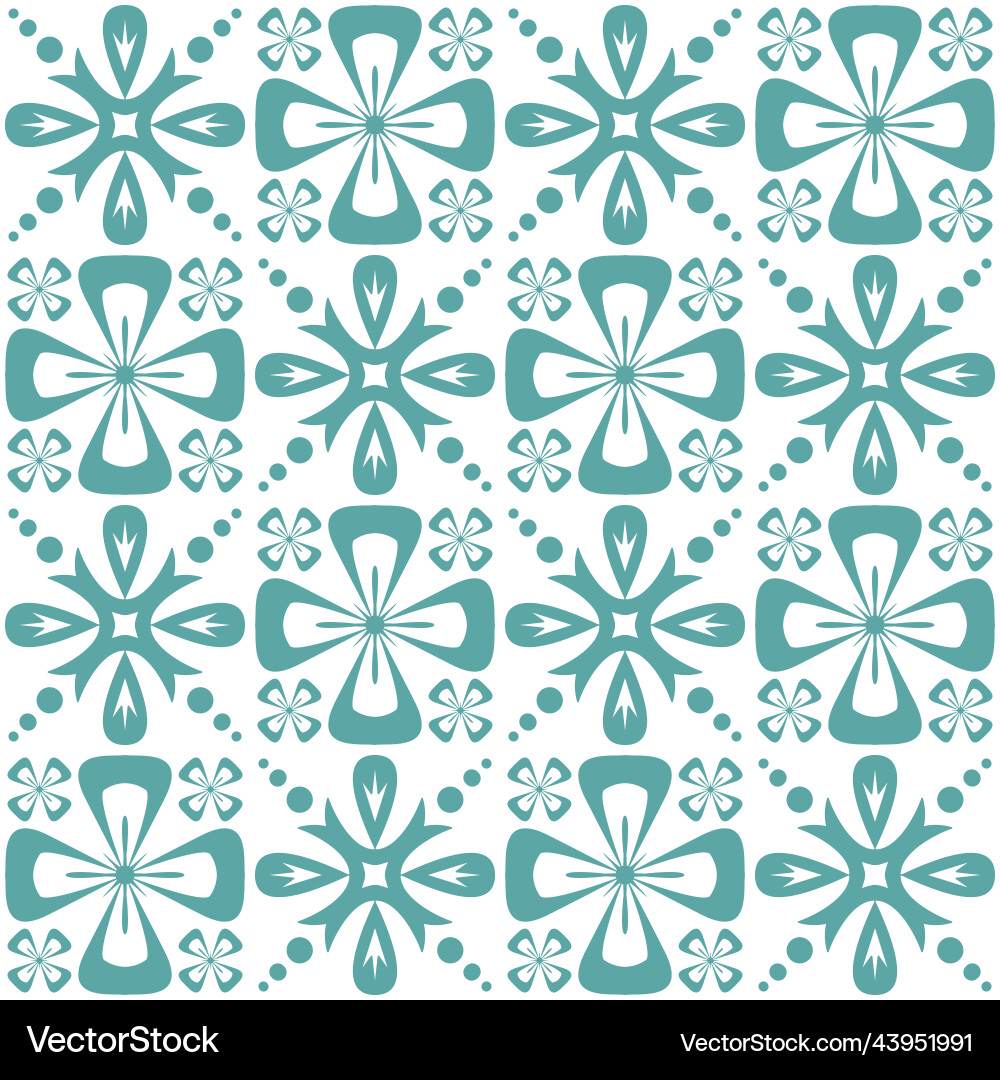 Azulejo blue tiles for kitchen and bathroom wall Vector Image