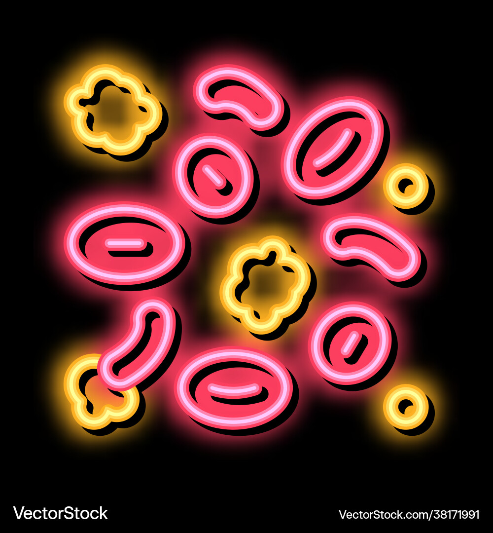 Blood with cholesterol neon glow icon Royalty Free Vector