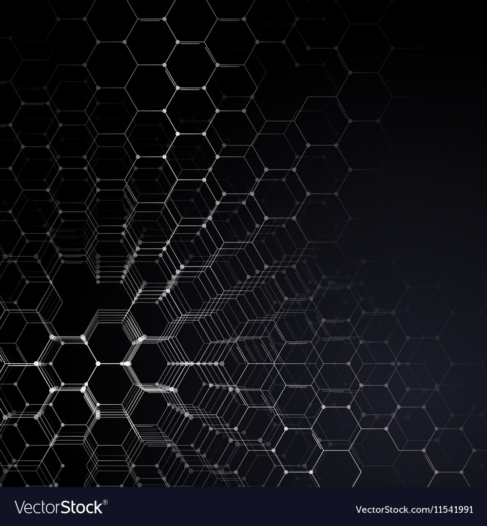 Chemistry 3d pattern hexagonal molecule structure Vector Image