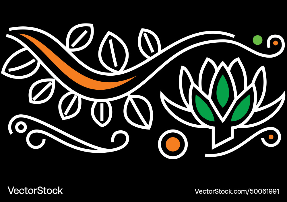 Color abstract alpona flower design Royalty Free Vector