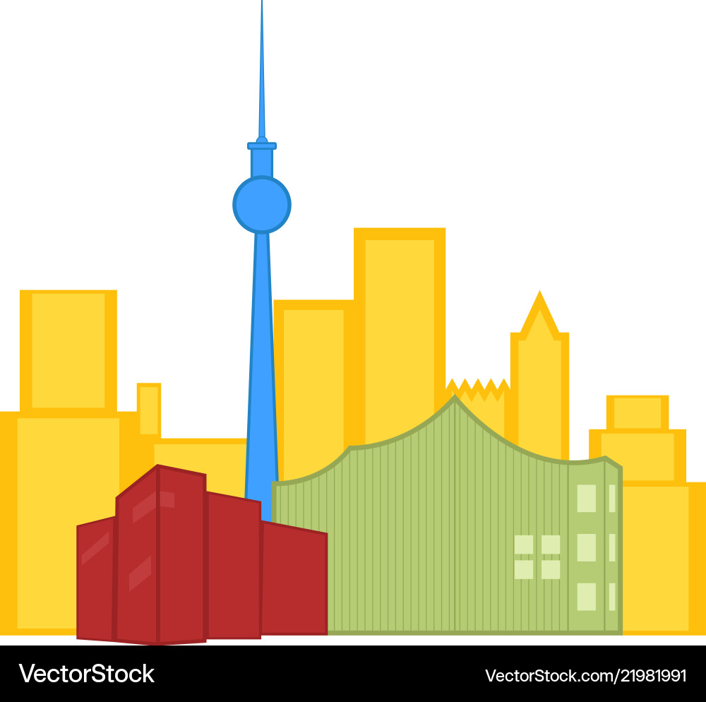 Colored cityscape of toronto Royalty Free Vector Image