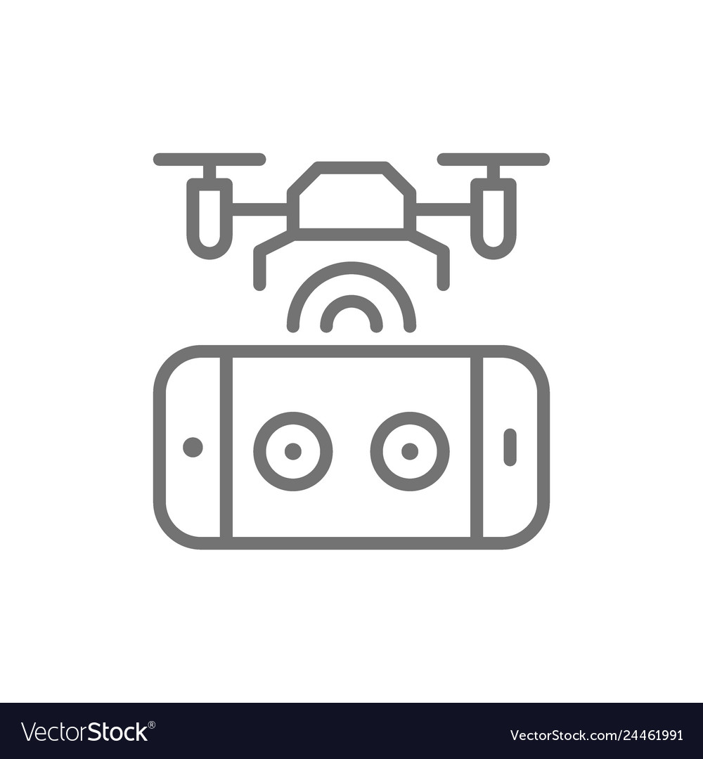 Drone with control panel mobile remote controller Vector Image