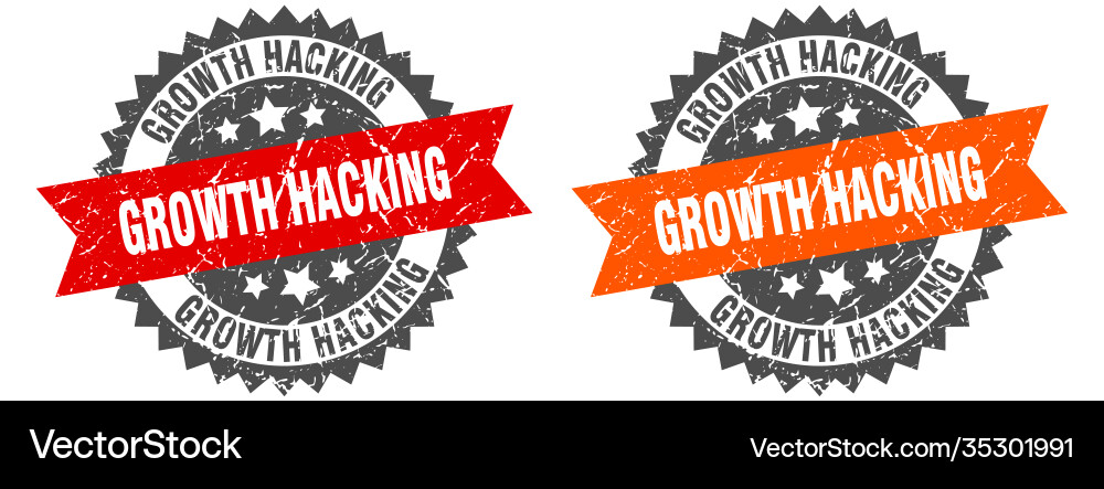 Growth hacking band sign grunge Royalty Free Vector Image