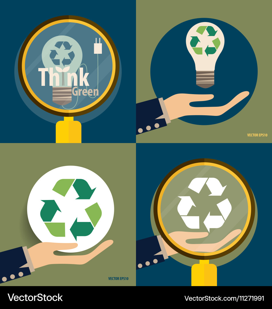 Hand holding recycle symbol symbol Royalty Free Vector Image