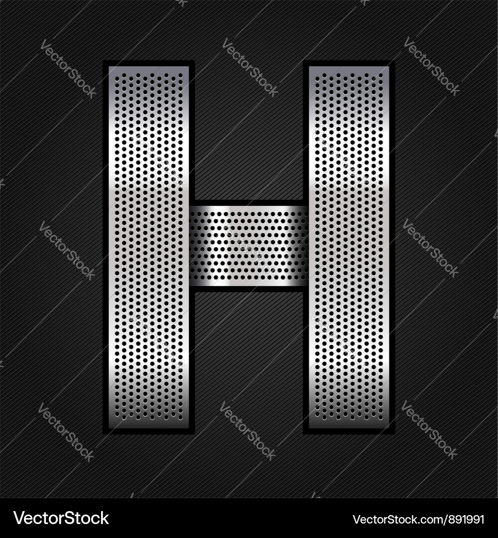 Letter metal chrome ribbon - h Royalty Free Vector Image