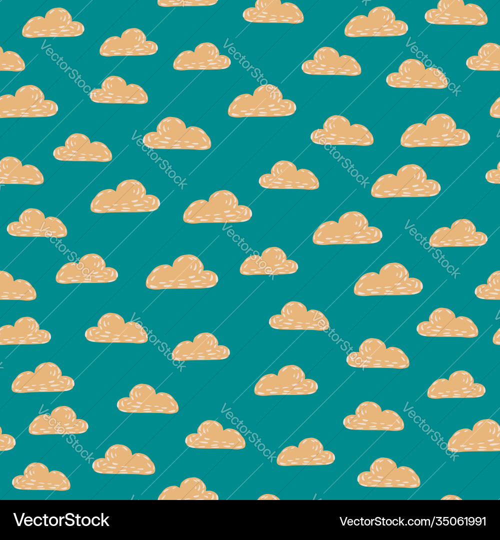Little beige clouds silhouettes seamless doodle Vector Image