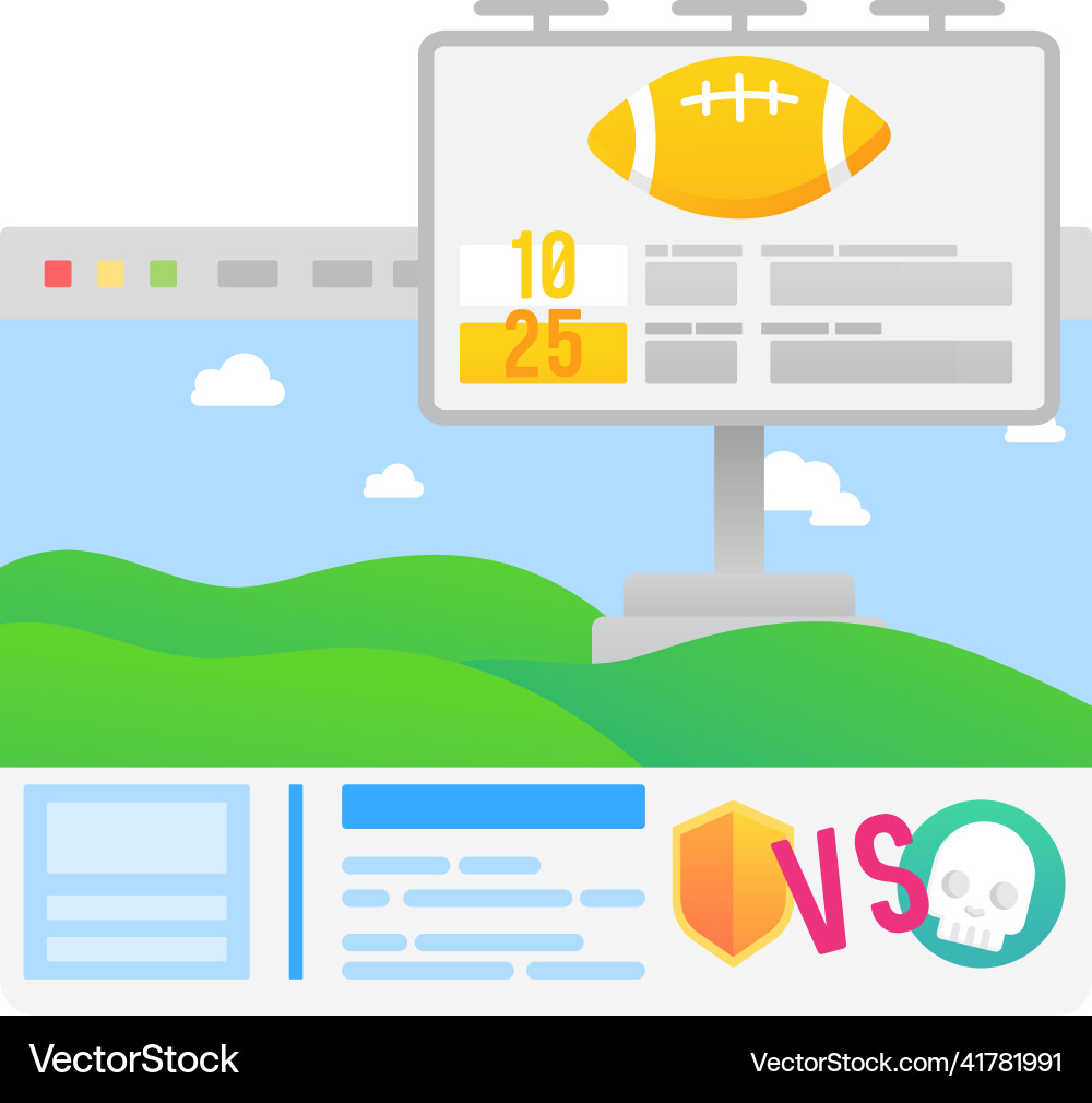 Live football match broadcast on pc icon Vector Image