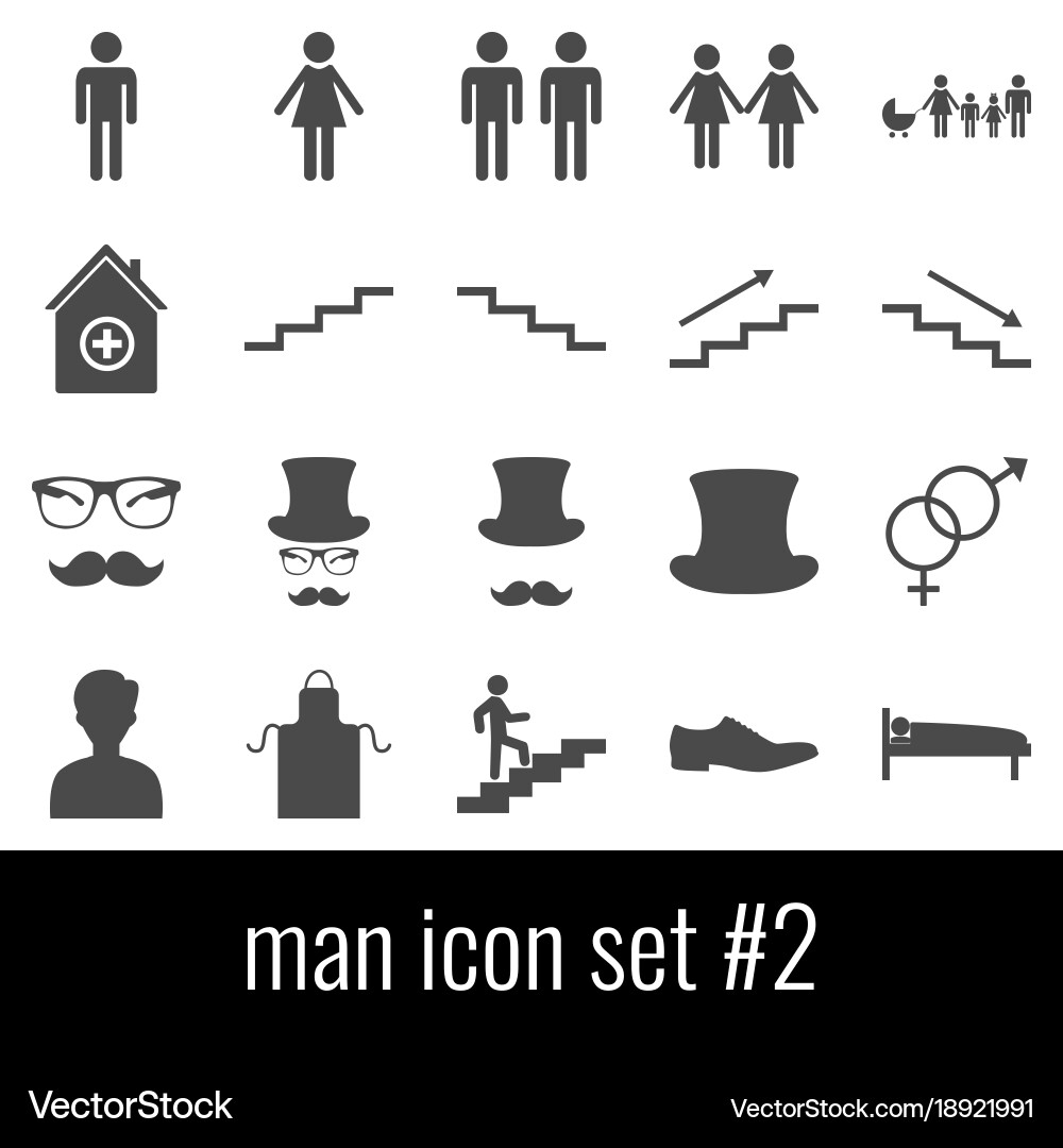 Man icon set 2 gray icons on white background Vector Image