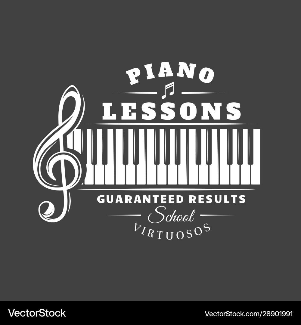 Music label isolated on black background Vector Image