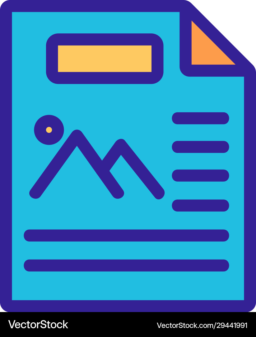 Newspaper icon isolated contour symbol Royalty Free Vector