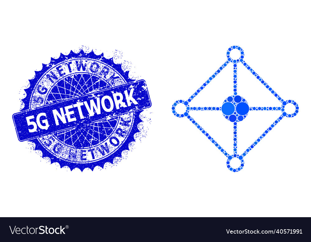 Rhombus grid node composition of dots Royalty Free Vector Rhombus grid node composition of dots Royalty Free Vector