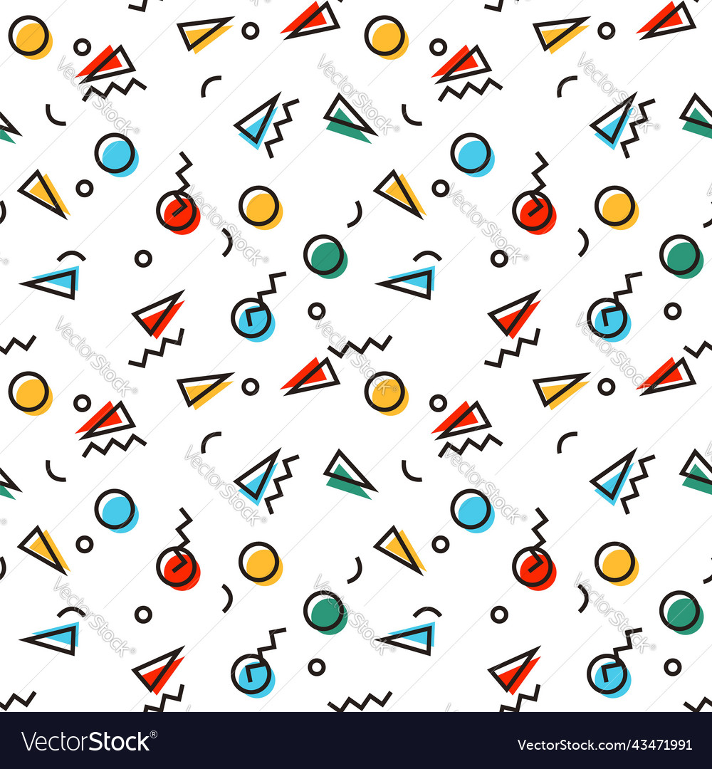 Seamless pattern with 80s memphis style geometric Vector Image