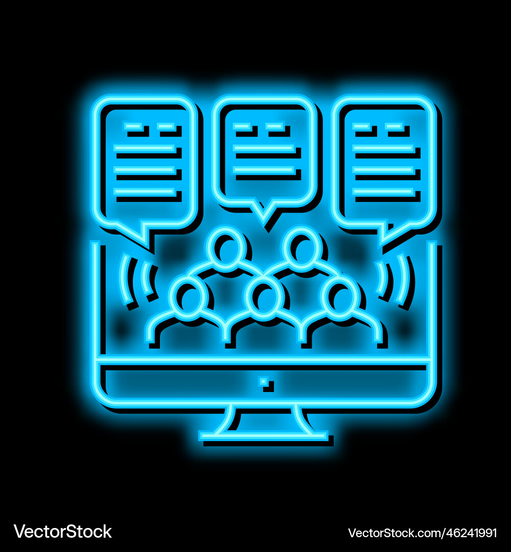 Social debate neon glow icon Royalty Free Vector Image