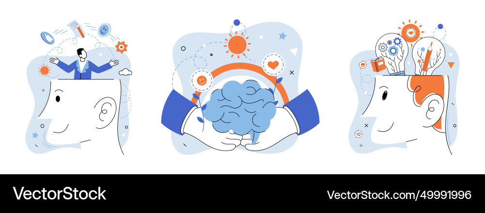 Abstract thinking imagination is driving force Vector Image
