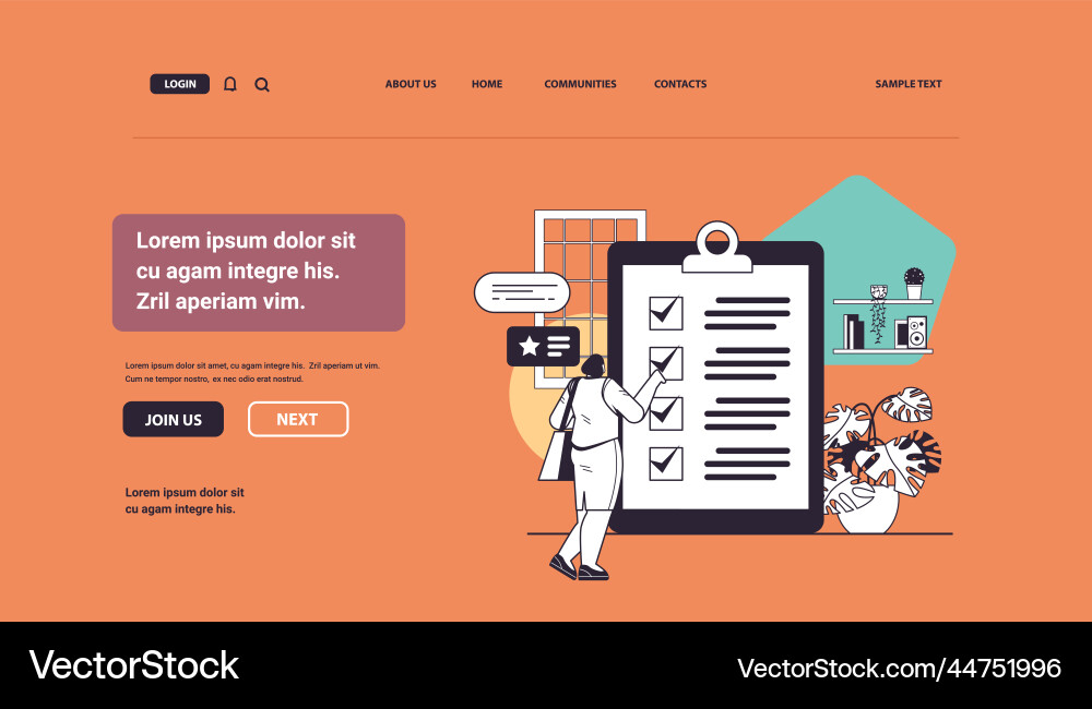 Businesswoman marking complete tasks on checklist Vector Image