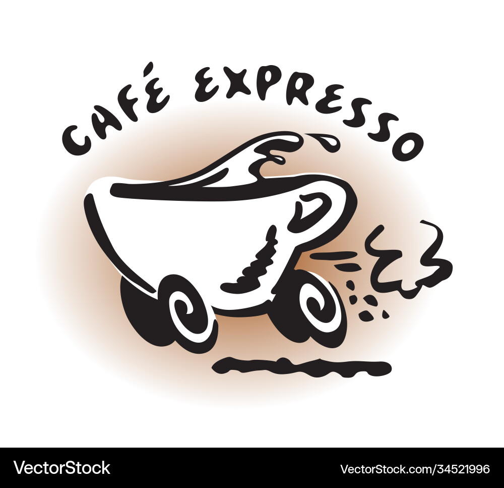 Cafe expresso logo id icon symbol a fast Vector Image