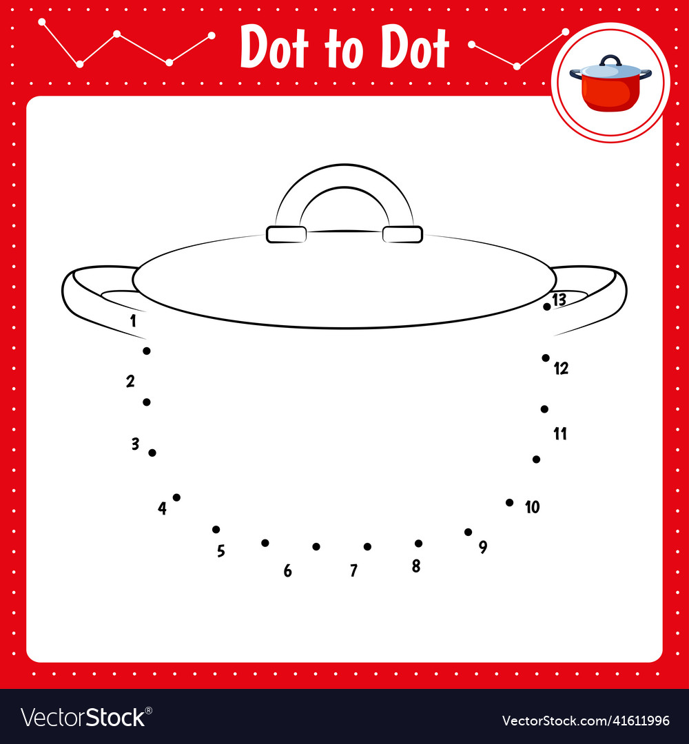 Connect the dots dot to dot educational game Vector Image