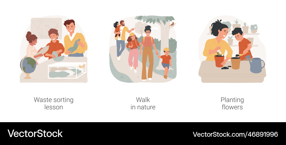 Earth day isolated cartoon set Royalty Free Vector Image