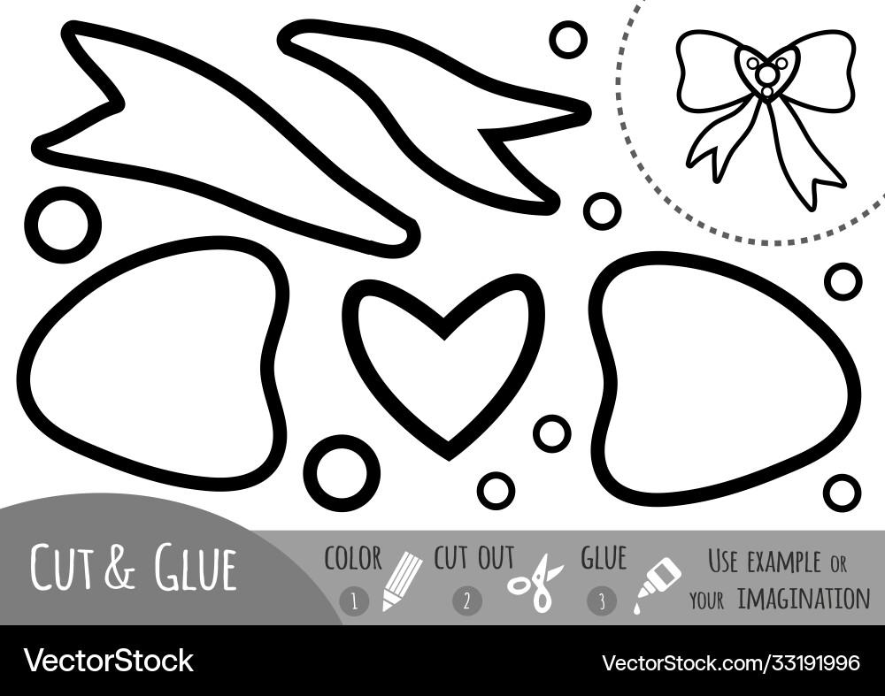 Education paper game for children bow Royalty Free Vector