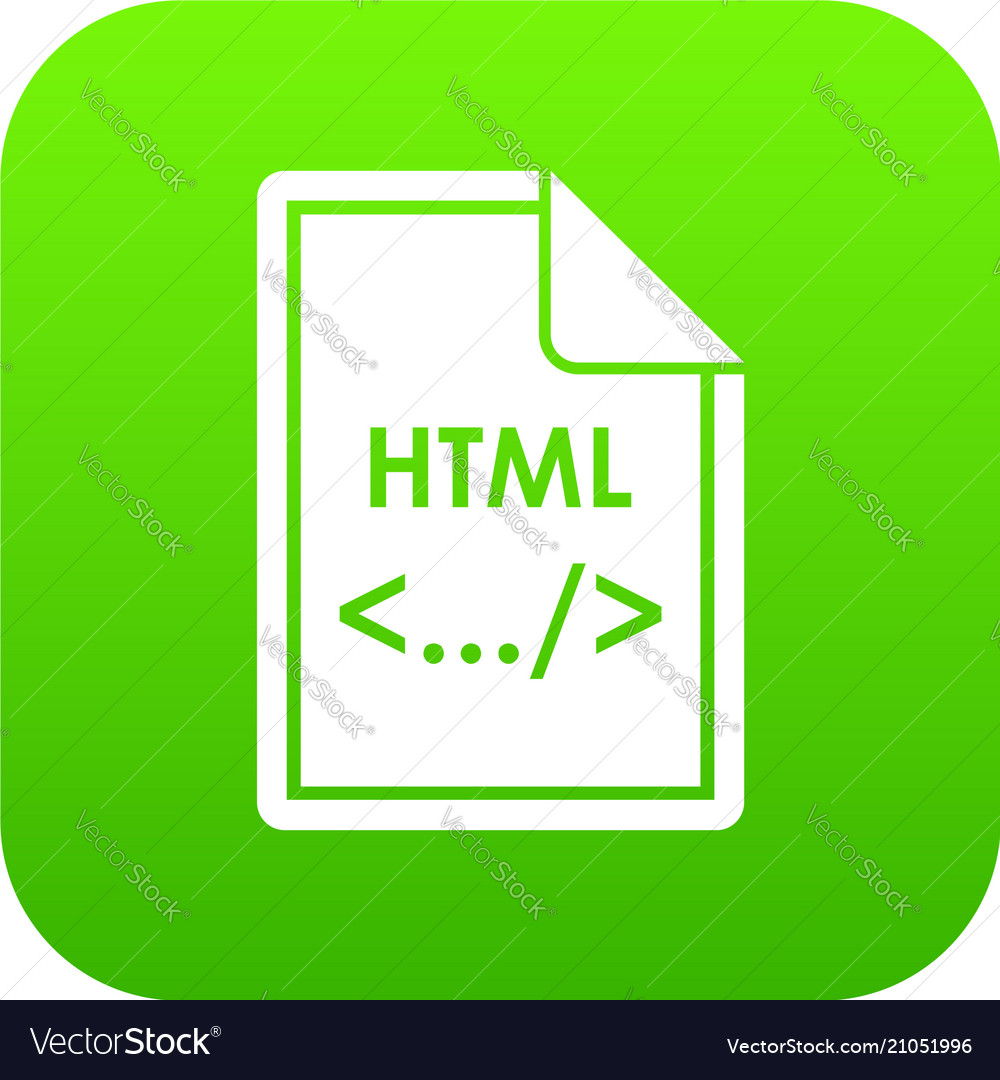File html icon digital green Royalty Free Vector Image