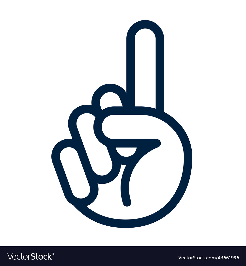 Hand icon with index finger pointing count one Vector Image Hand icon with index finger pointing count one Vector Image