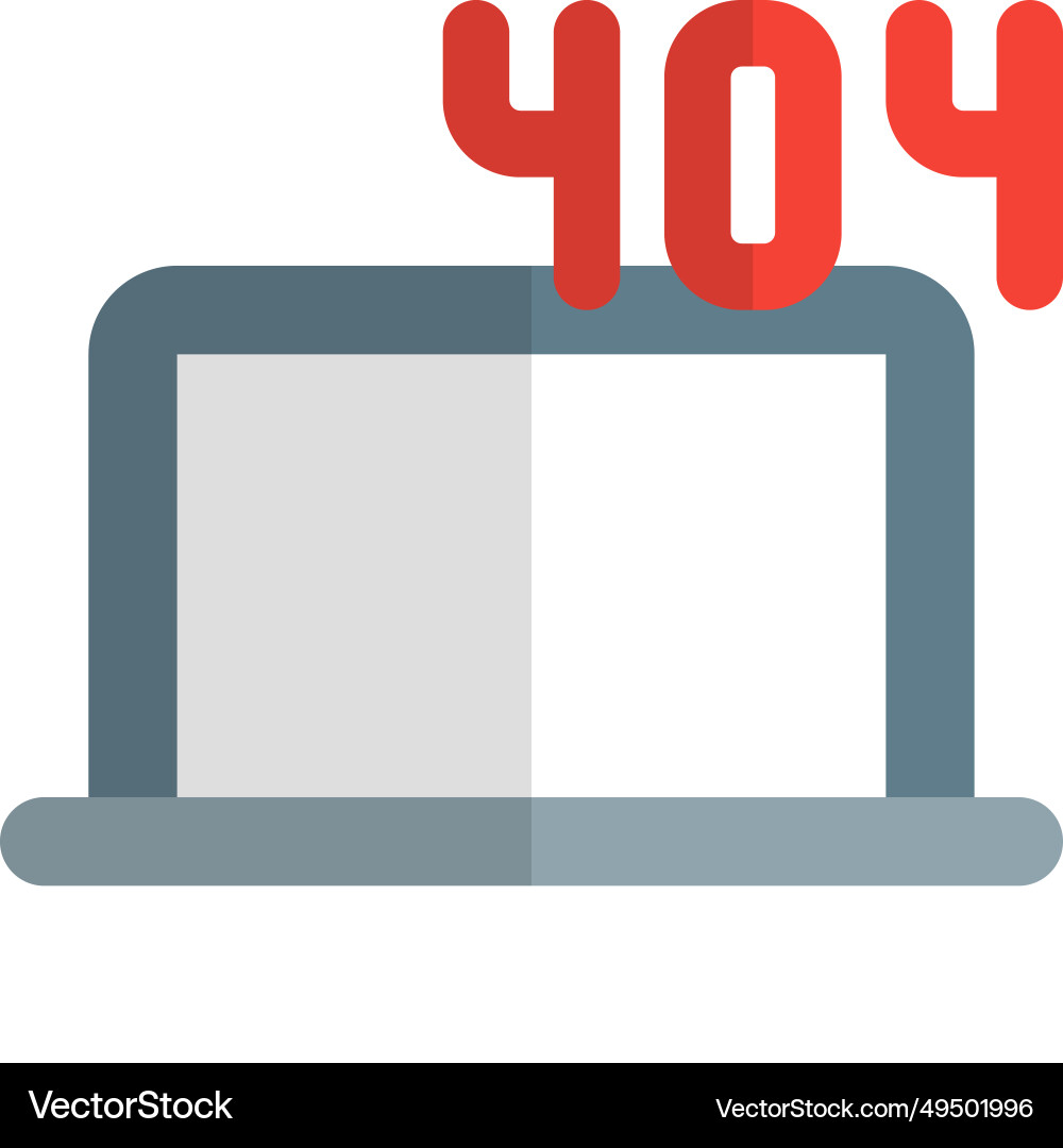 Laptop performing errordue to malfunction Vector Image