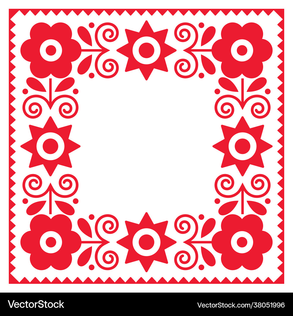 Polish traditional folk art square frame or border