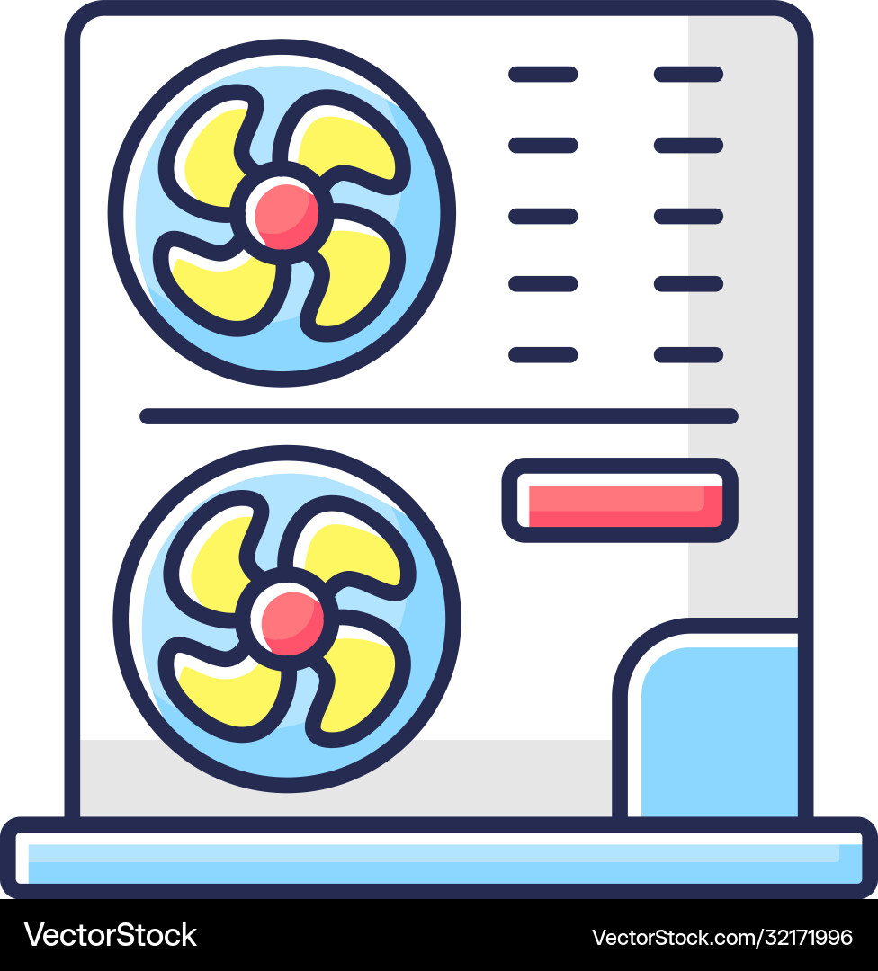 Residential ac rgb color icon Royalty Free Vector Image