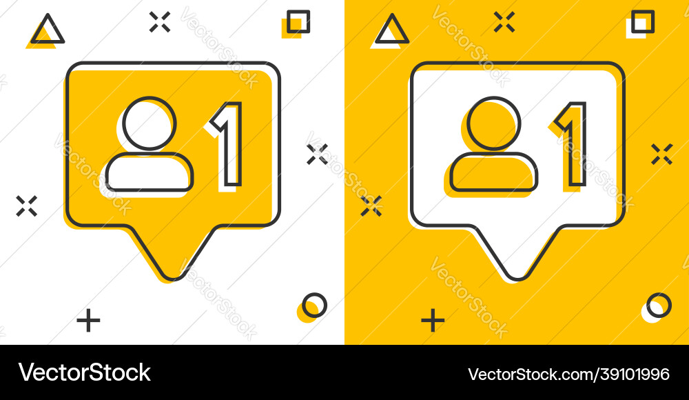 Social media notification sign icon in comic Vector Image