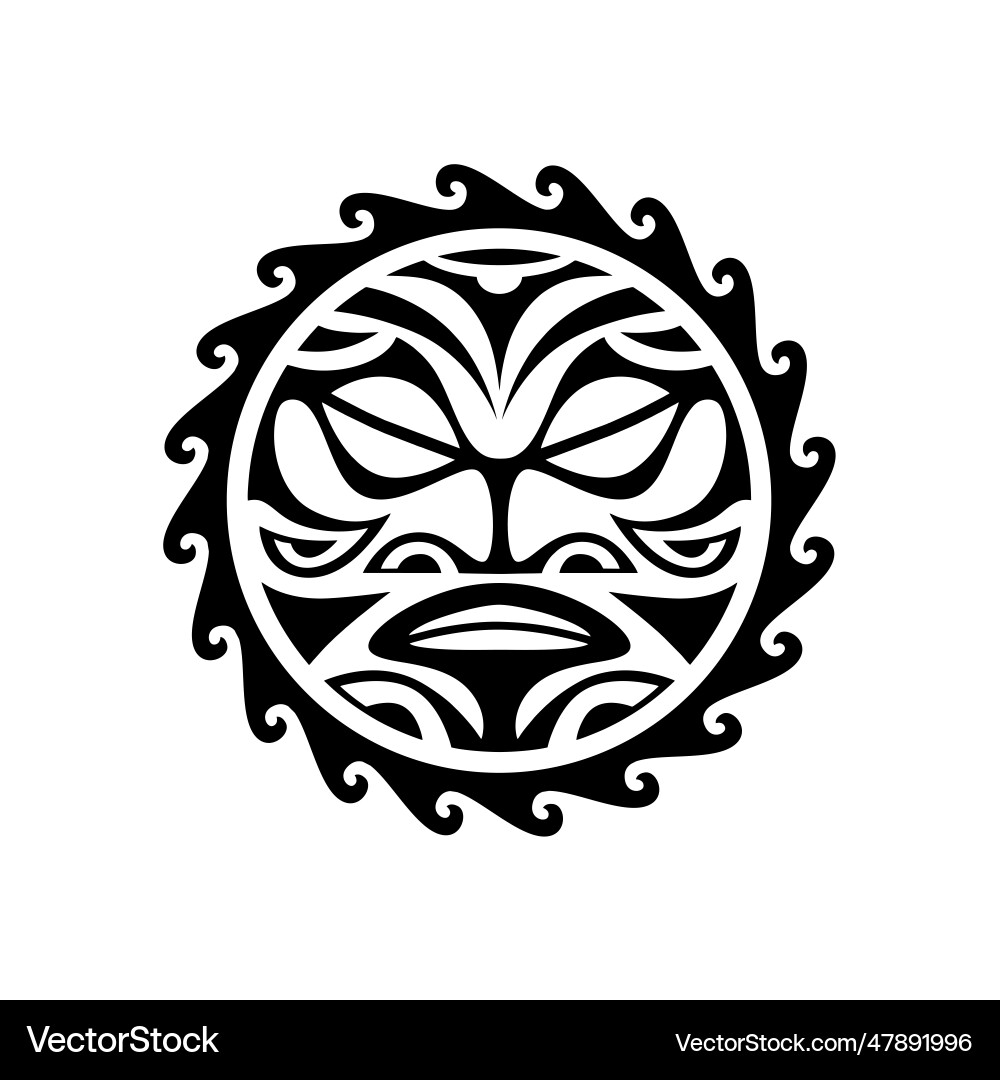 Traditional maori round tattoo design editable Vector Image