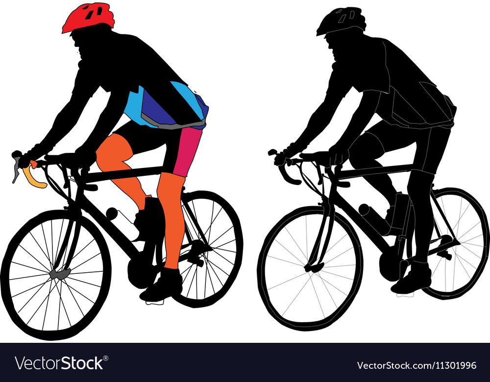 Two cyclist Royalty Free Vector Image - VectorStock