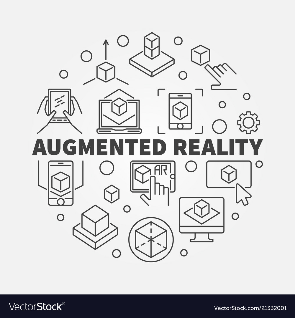 Augmented reality circular concept ar Royalty Free Vector