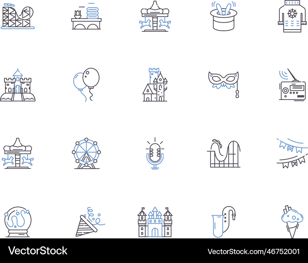 Celebration outline icons collection party Vector Image