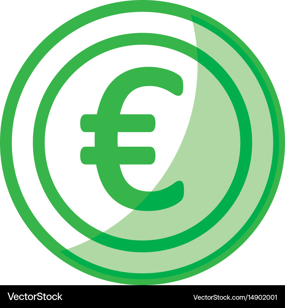 Coin money euro icon Royalty Free Vector Image