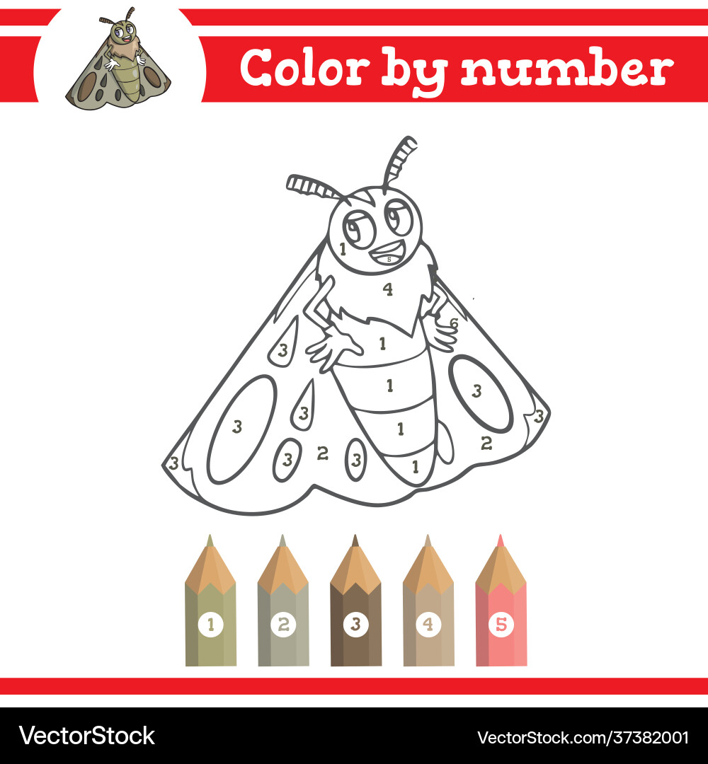 Color numbers coloring page for preschool Vector Image