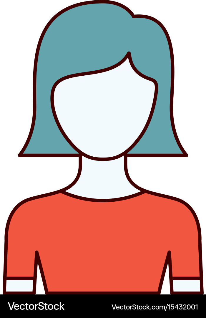 Color sections silhouette of faceless half body Vector Image
