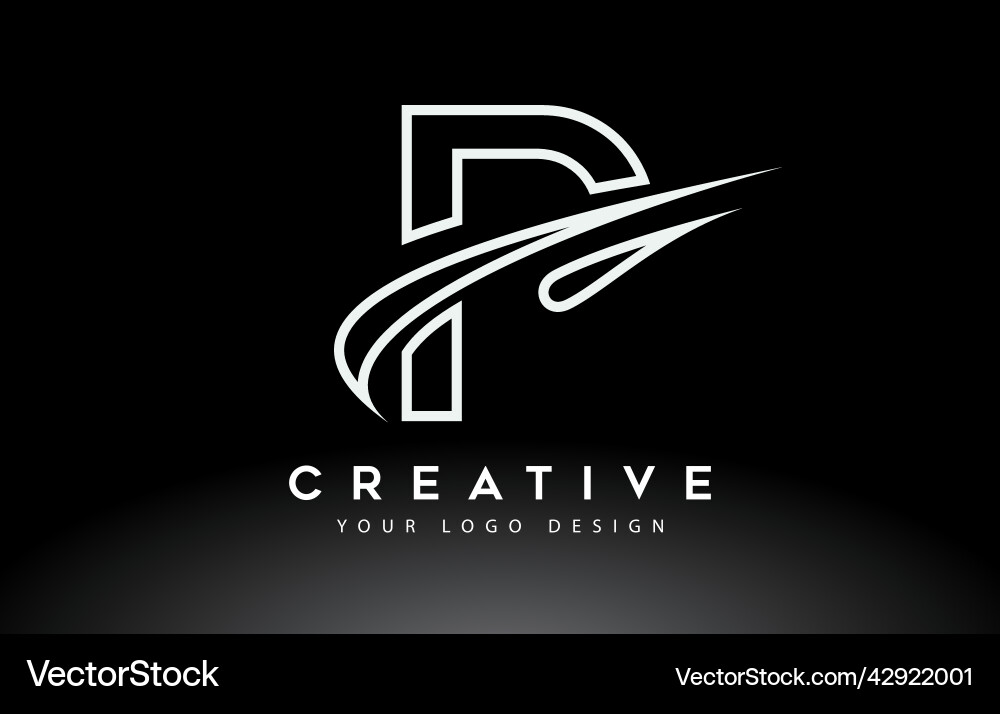 Creative p letter logo design with swoosh icon Vector Image