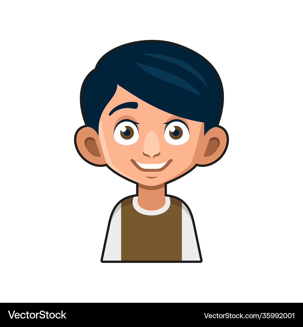 Cute young man avatar character cartoon style Vector Image