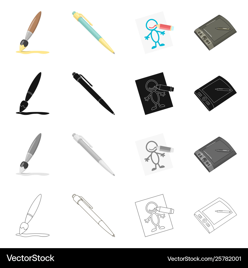 Design pencil and sharpen icon set Royalty Free Vector Image