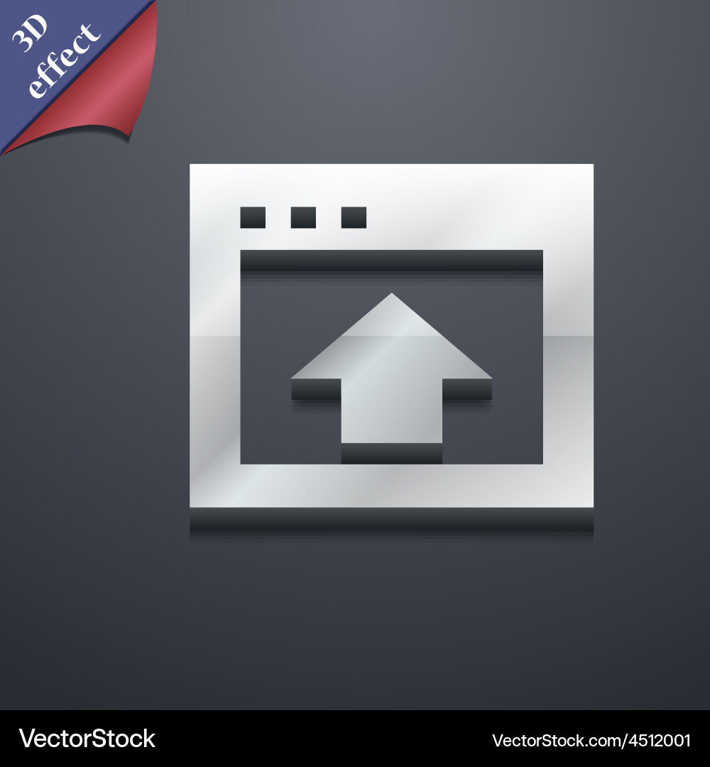 Direction arrow up icon symbol 3d style trendy Vector Image