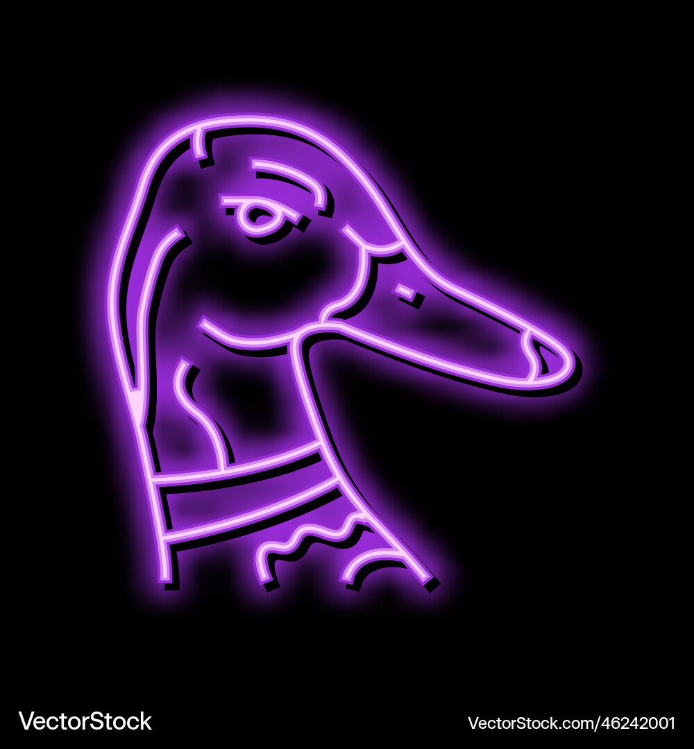Duck animal zoo neon glow icon Royalty Free Vector Image