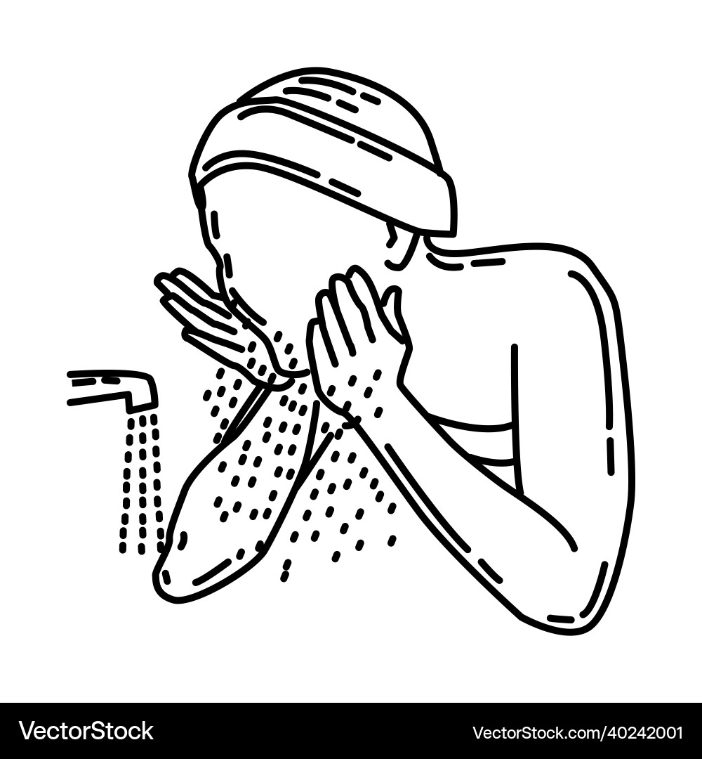Face wash icon doodle hand drawn or outline Vector Image