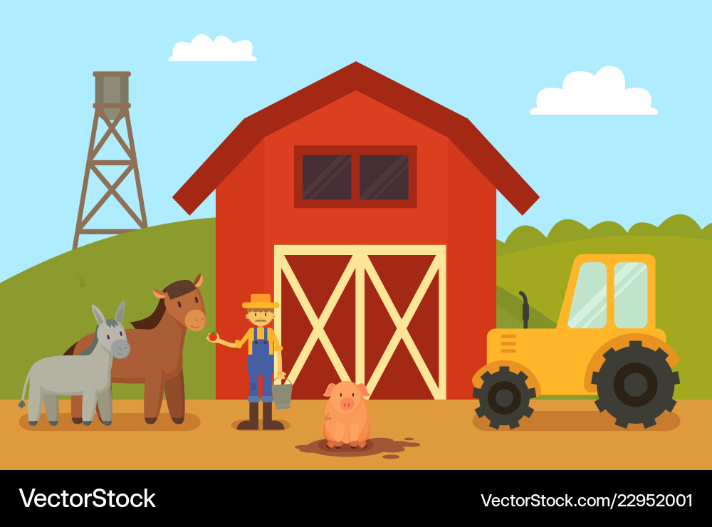 Farm and animals livestock Royalty Free Vector Image