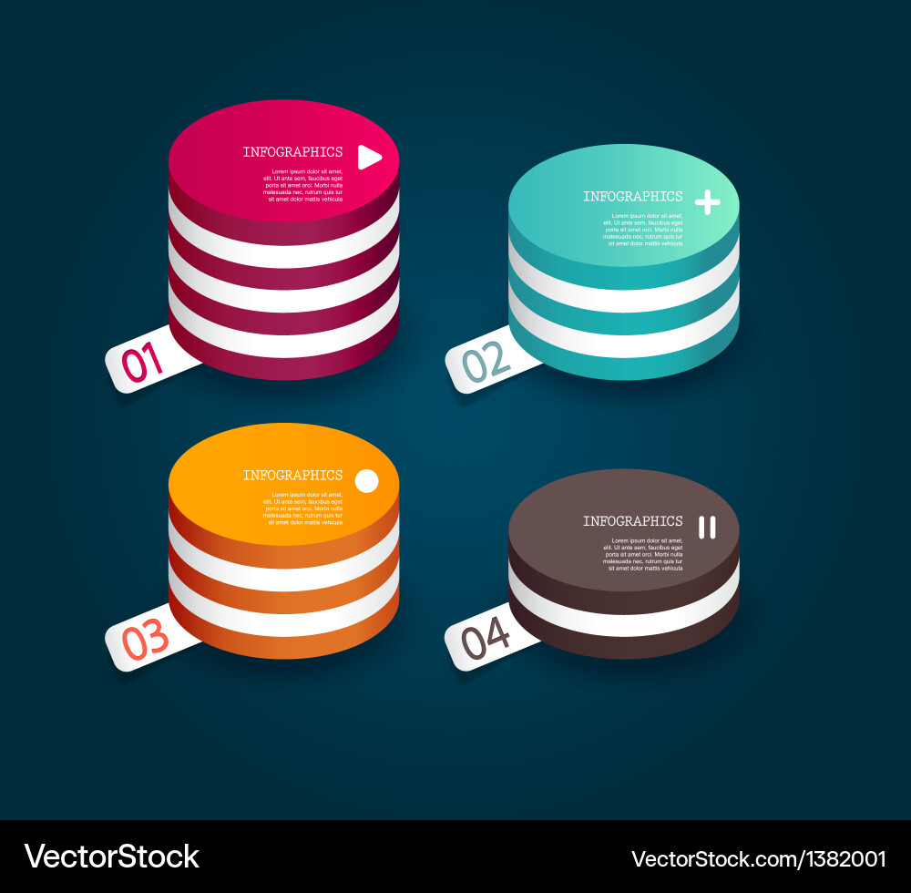 Four colored paper circles with place for your own