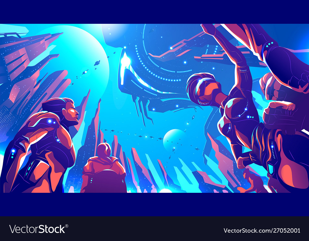 Future metropolis Royalty Free Vector Image - VectorStock