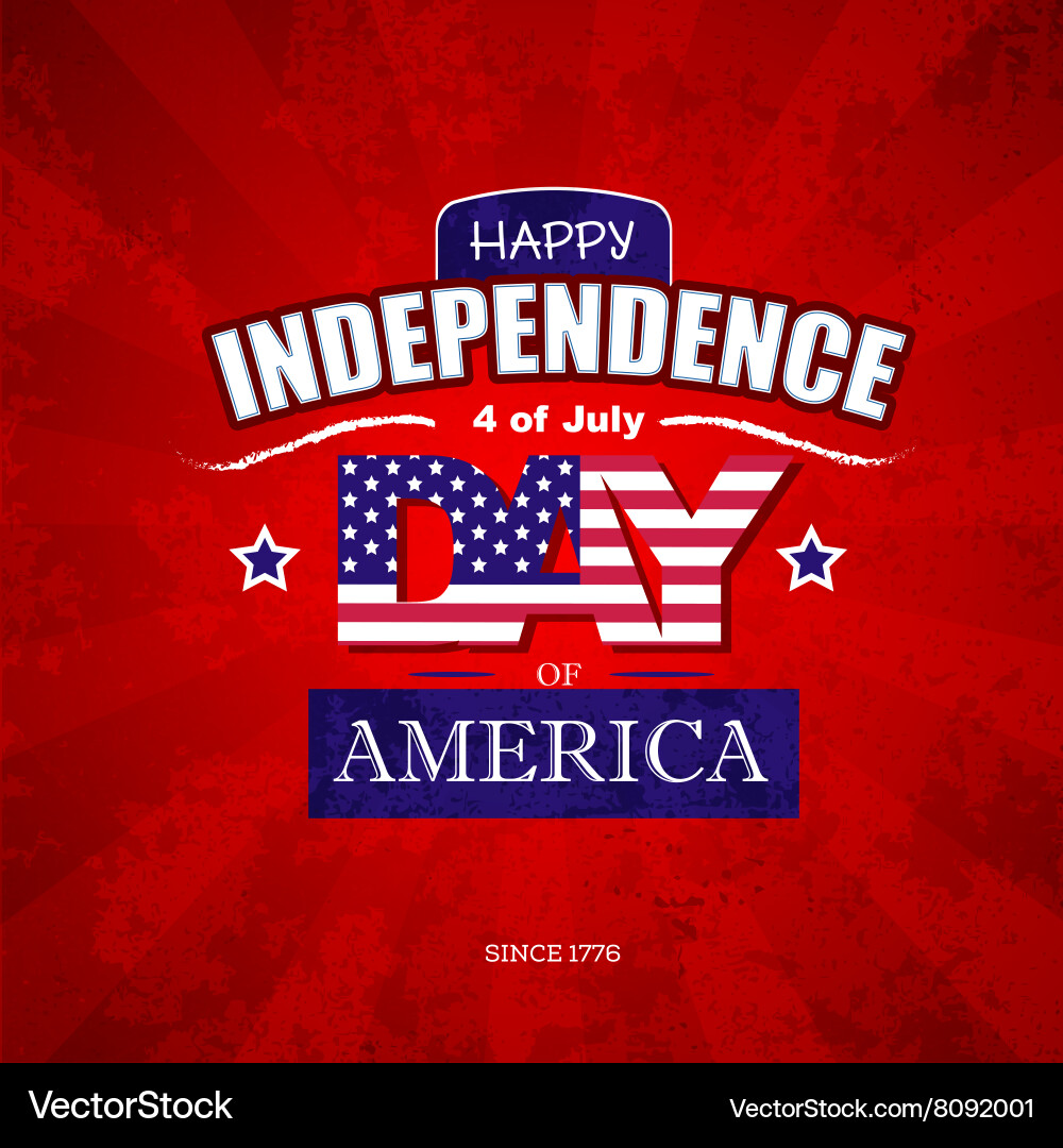 Independence day of america typography design Vector Image