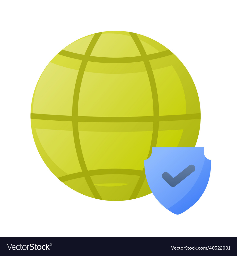 Internet security globe with shield single Vector Image