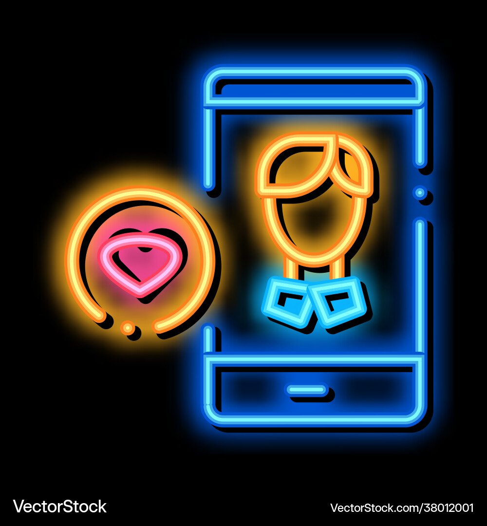 Like male avatar neon glow icon Royalty Free Vector Image